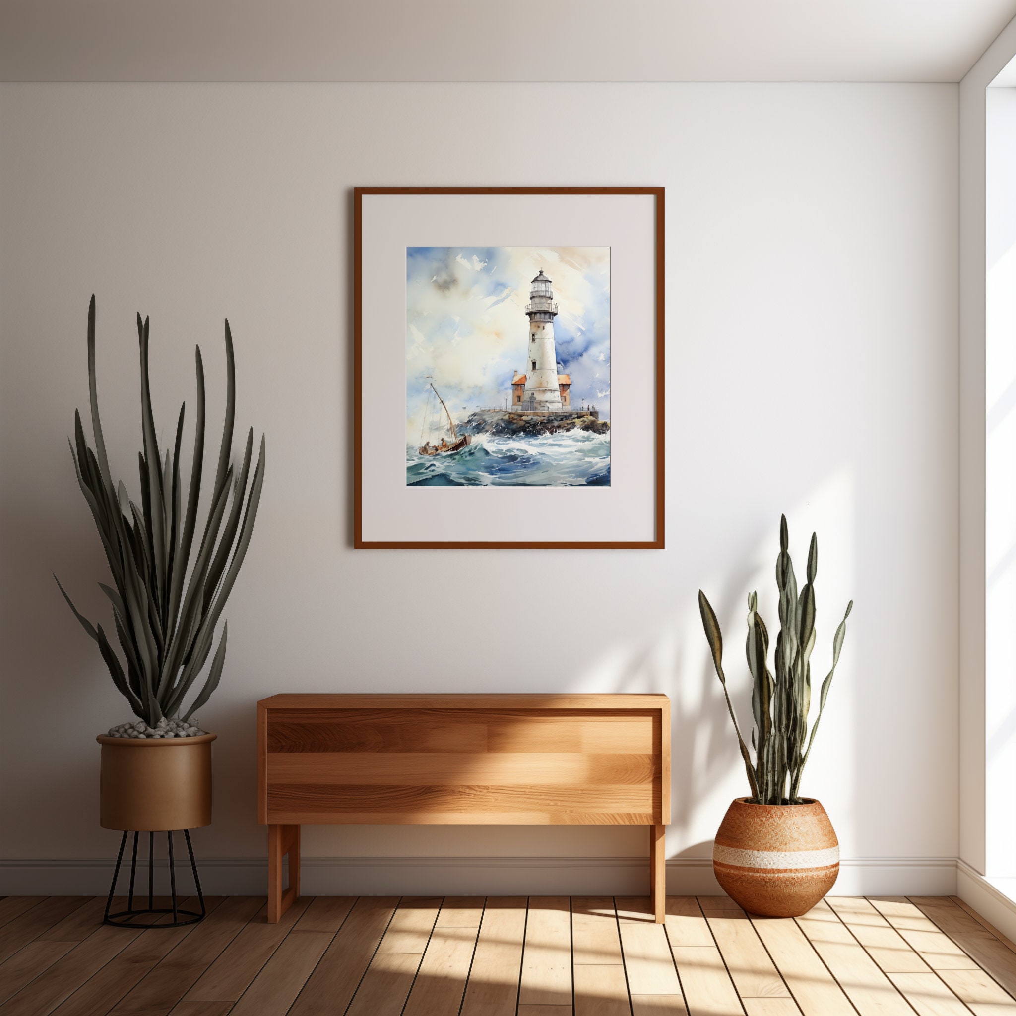 Maritime Vigil Impressionist Lighthouse Seascape, High-resolution Art ...