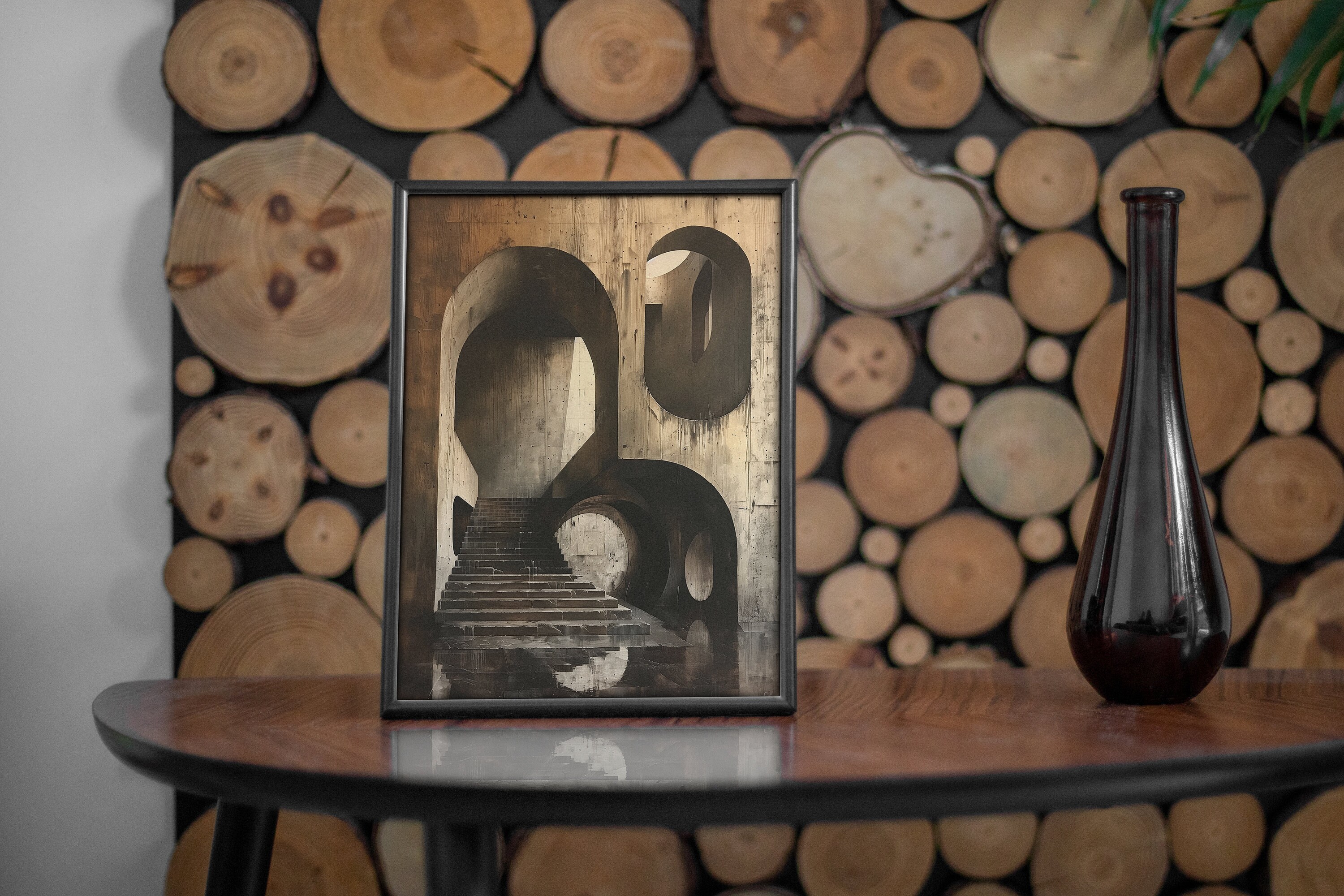 Underground Brutalist Structure Abstract Print, Contemporary ...