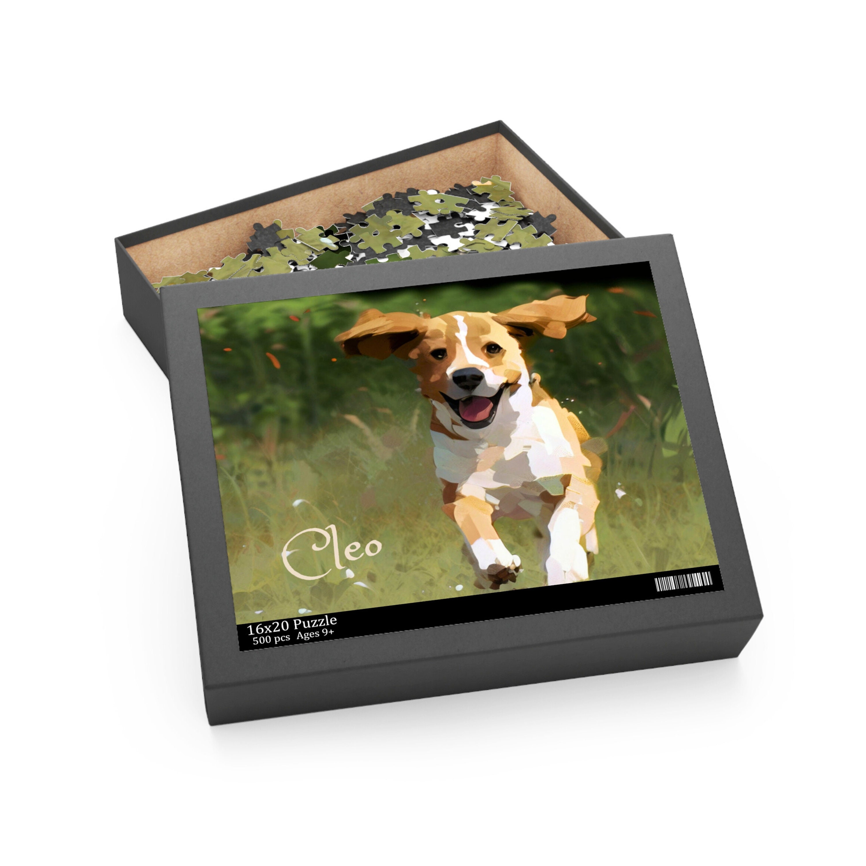 Custom Pet Photo Illustration Chipboard Puzzle in 3 Sizes Personalized ...