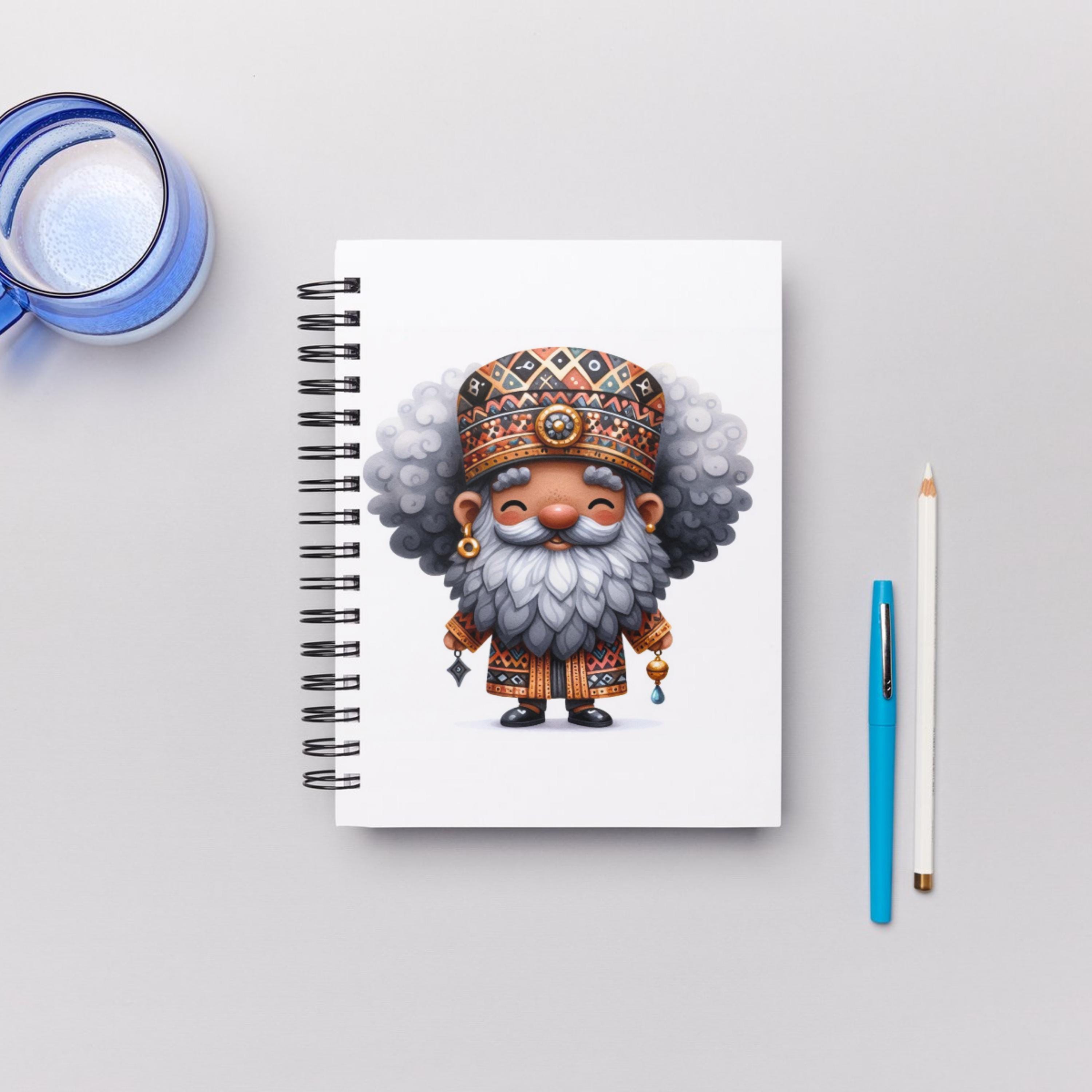 African Gnome Clipart - Black Afro Dwarf Digital Art, Watercolor ...