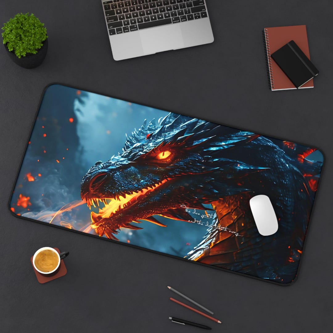 Belching Dragon Desk Mat in 3 Sizes DND Art Mouse Pad Computer Pads ...