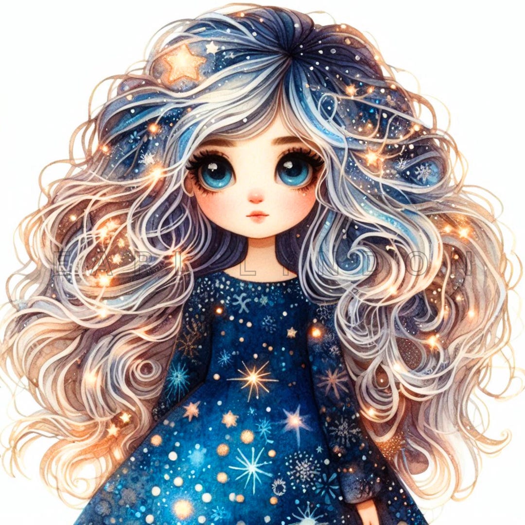 Winter GIRL Clipart PNG 15 Cute Whimsical Doll Christmas Holiday ...