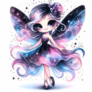Swirling Galaxy Fairy Clipart - Magical Celestial Fantasy Art ...