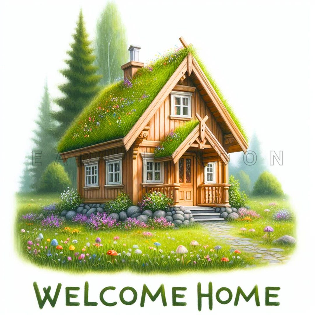 Spring Cottage Homecoming Clipart - Housewarming Digital Art ...