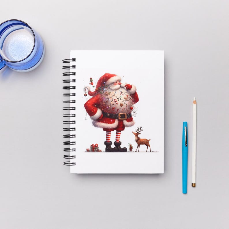 Whimsical SANTA Clipart PNG 15 Cute Santa Claus Christmas Holiday ...