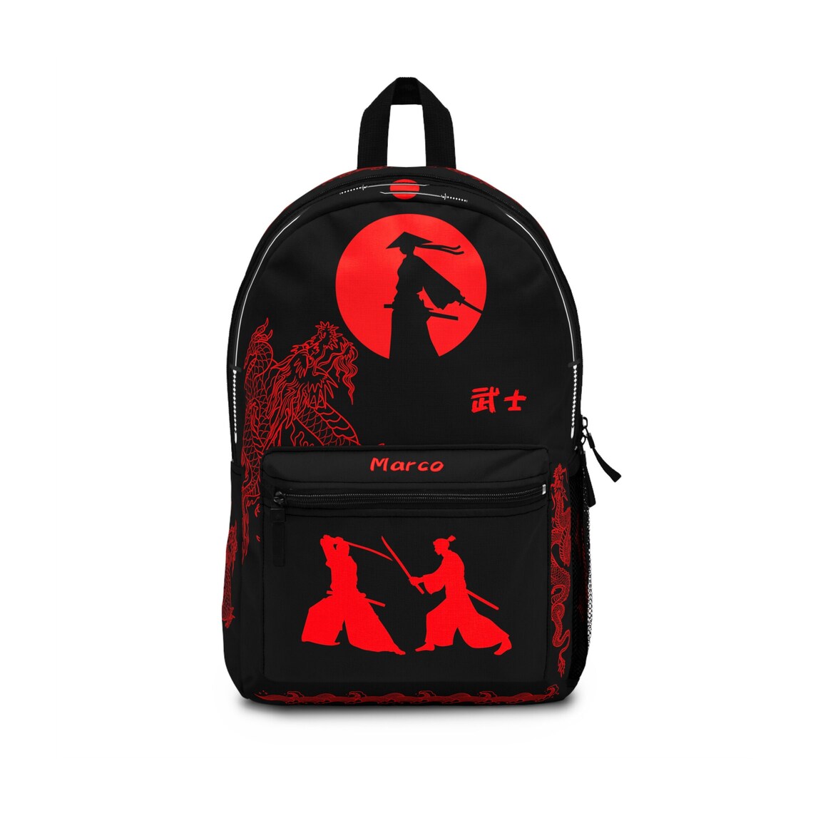 Samurai Katana Dragon Backpack Personalized Bushido Japanese Art Anime ...