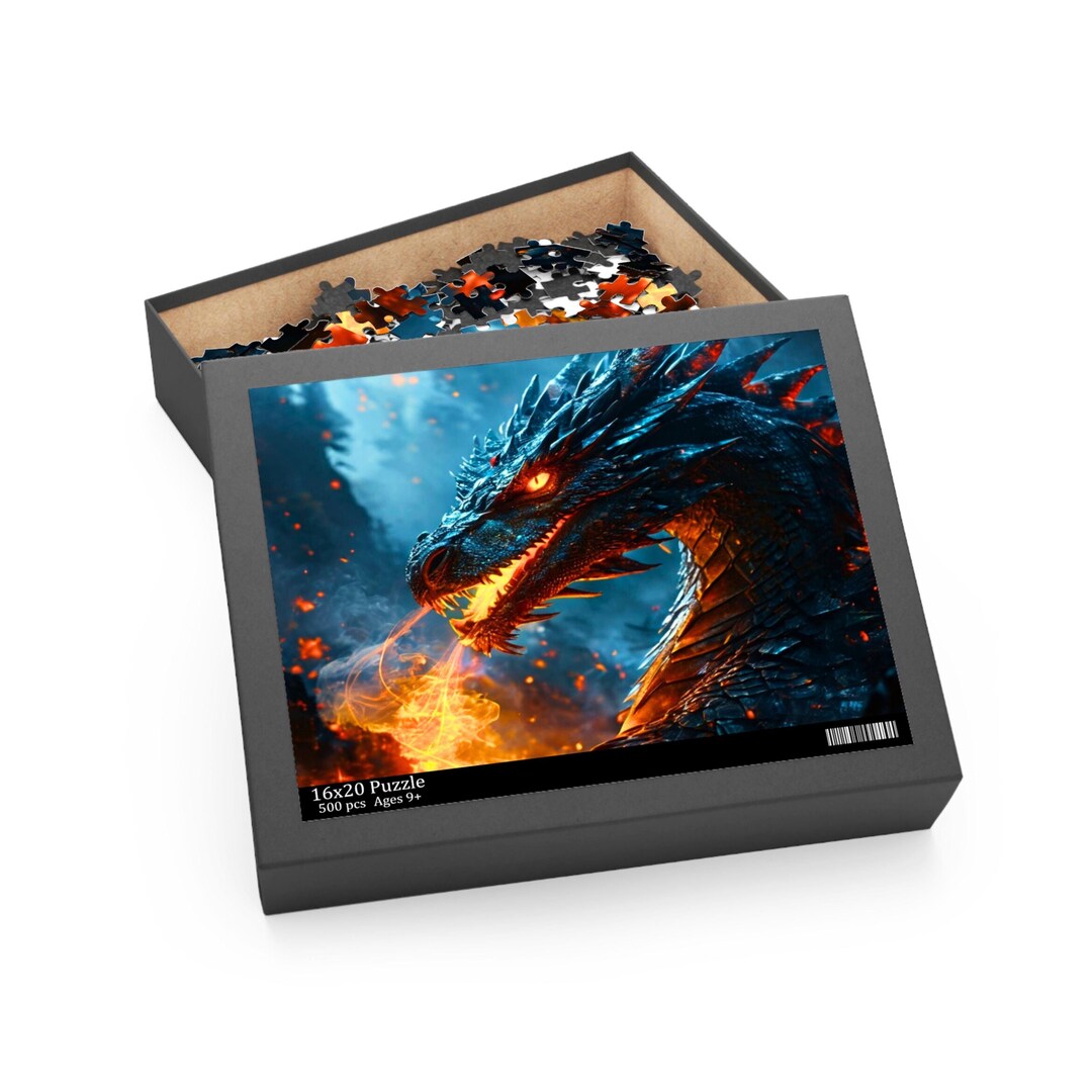 DND Chipboard Puzzle Dragon Art in 3 Sizes Fantasy Picture Jigzaw ...