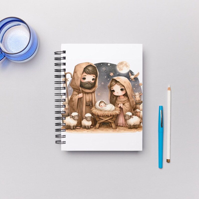 NATIVITY Scene Clipart PNG 15 Whimsical Christmas Family Story Clipart Holiday Digital Art ...