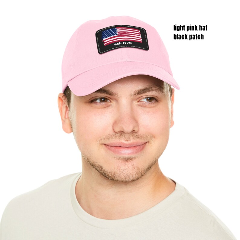 American Flag Leather Patch Hat 1776 USA Leather Patch Hat Patriotic ...