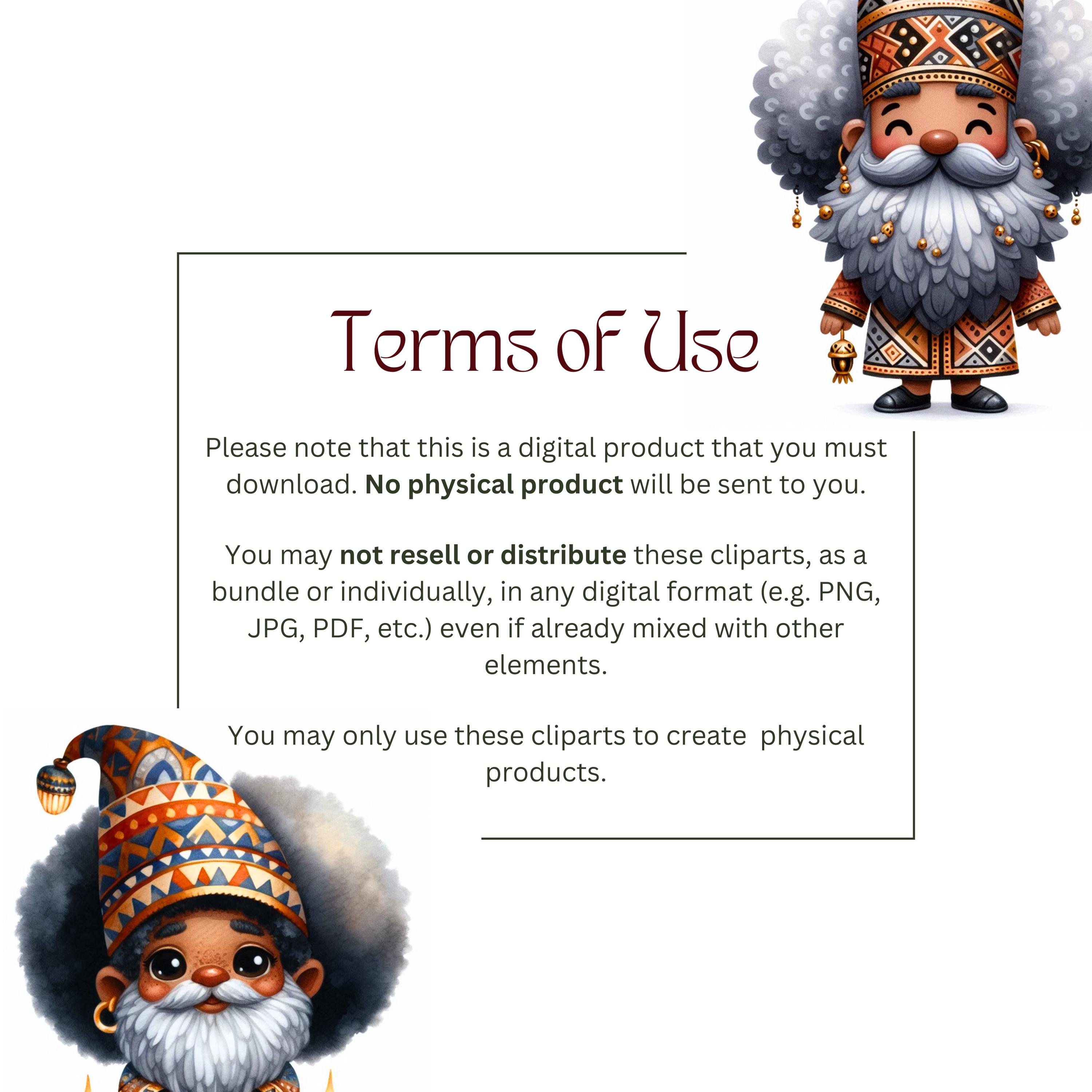 African Gnome Clipart - Black Afro Dwarf Digital Art, Watercolor ...