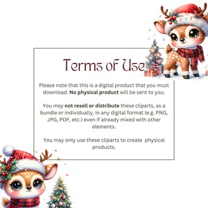 Baby REINDEER Clipart PNG 15 Cute Whimsical Christmas Holiday Clipart ...