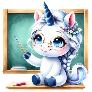 Teacher UNICORN Clipart PNG 15 Cute Science Lab Technician Unicorn Junk ...
