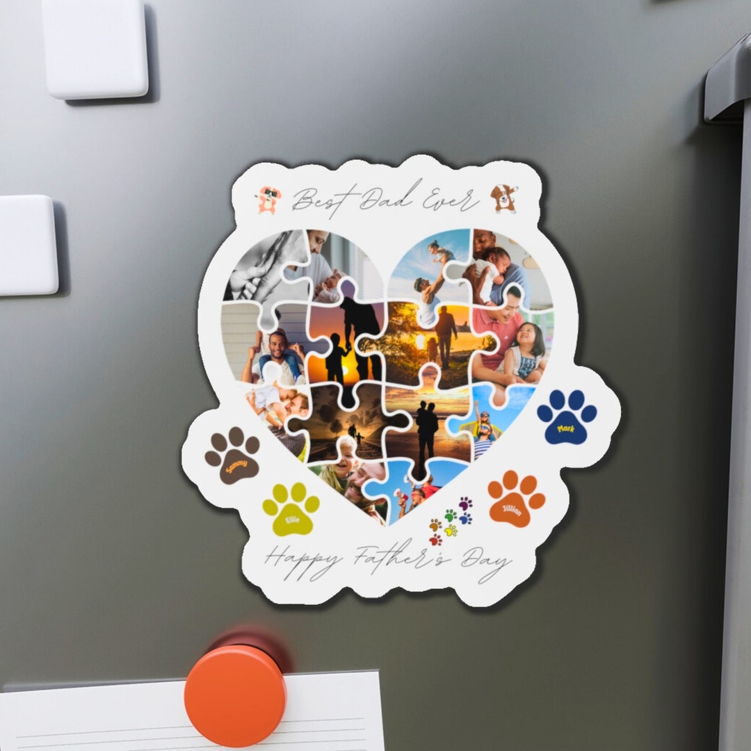 Personalized Fathers Day Fridge Magnet, Custom Dog Dad Photo Magnet ...