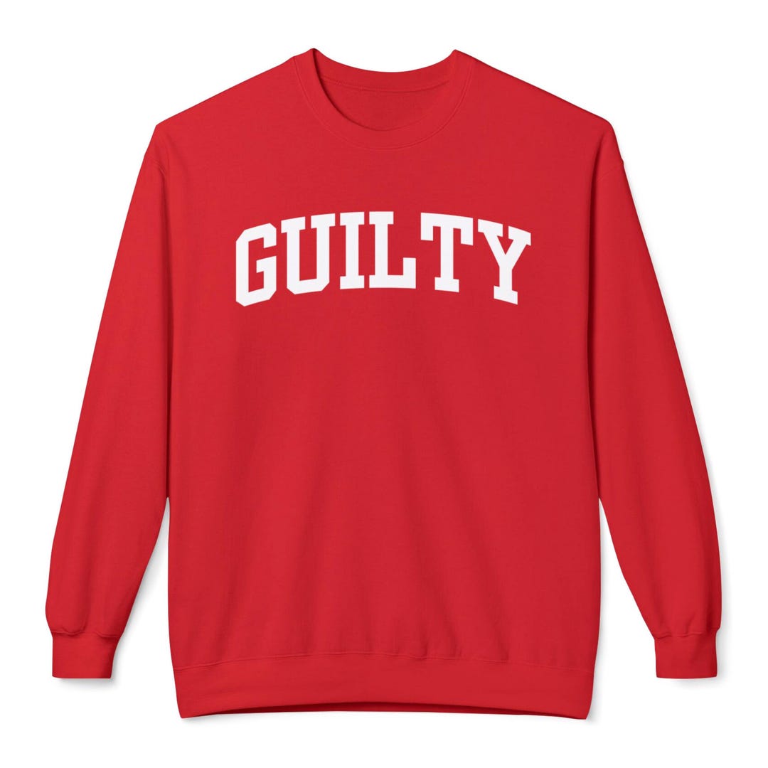 Guilty Sweatshirt Custom Printed Crewneck Sweater, Unisex Collegiate ...