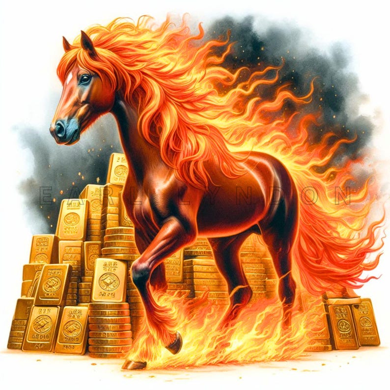 Fire Horse Clipart - Chinese Lunar New Year 2026 Fantasy Art ...