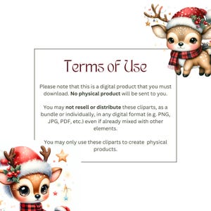 Cool Baby REINDEER Clipart PNG 15 Cute Whimsical Christmas Holiday ...
