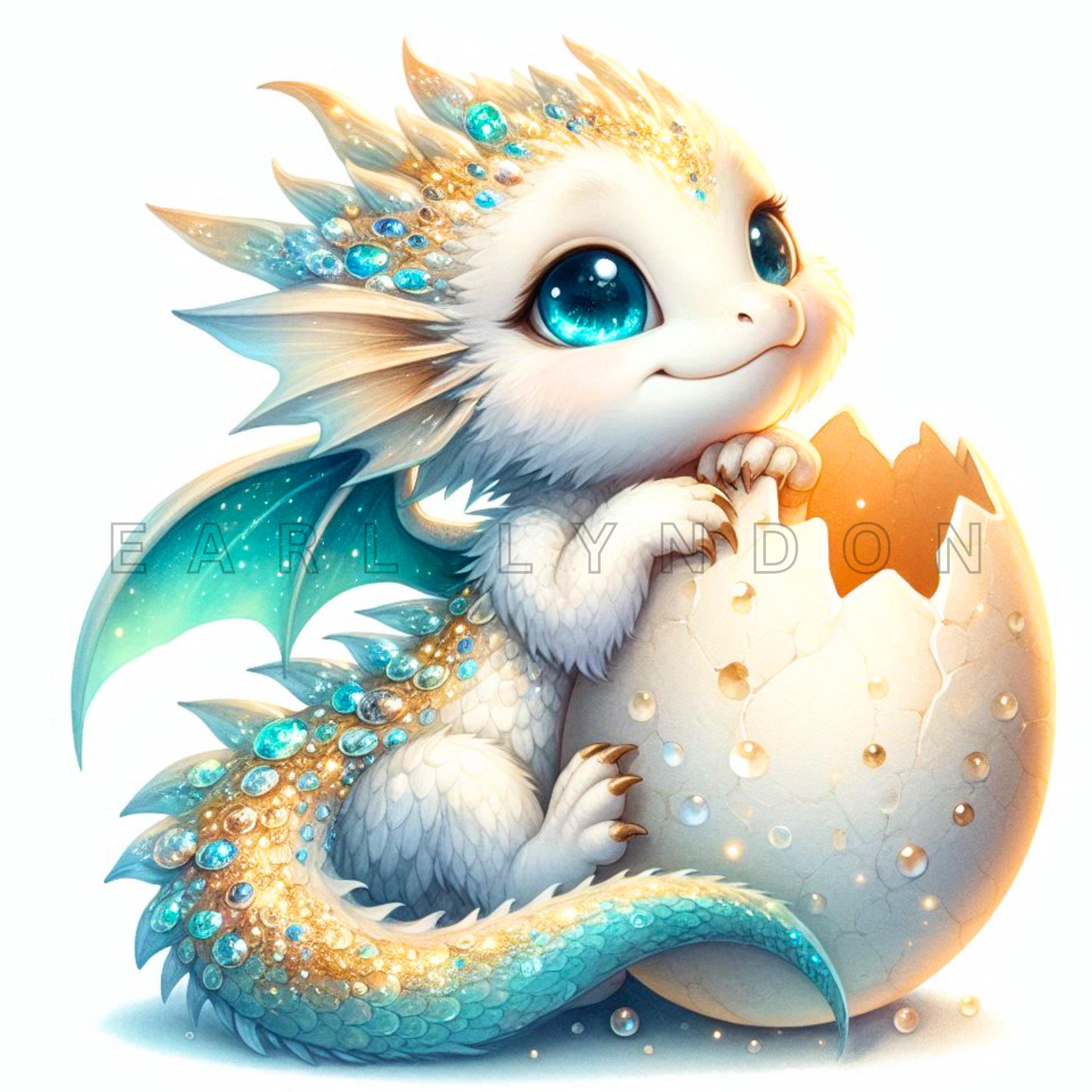 Newly Hatched DRAGON Clipart PNG 15 Cute Baby Dragon With Eggshell Junk ...
