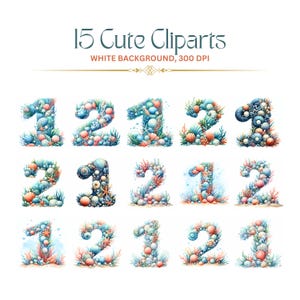 Number Under the Sea Clipart - Whimsical Submarine Birthday Year 1 & 2 ...