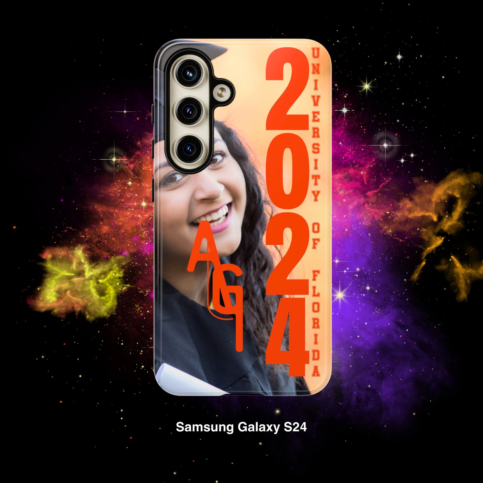 Custom Initials Monogram Graduation Phone Case for Samsung Galaxy S24 ...