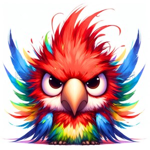 Quirky Angry Macaw Clipart PNG 15 Cute Goofy Macaws Whimsical Clipart ...