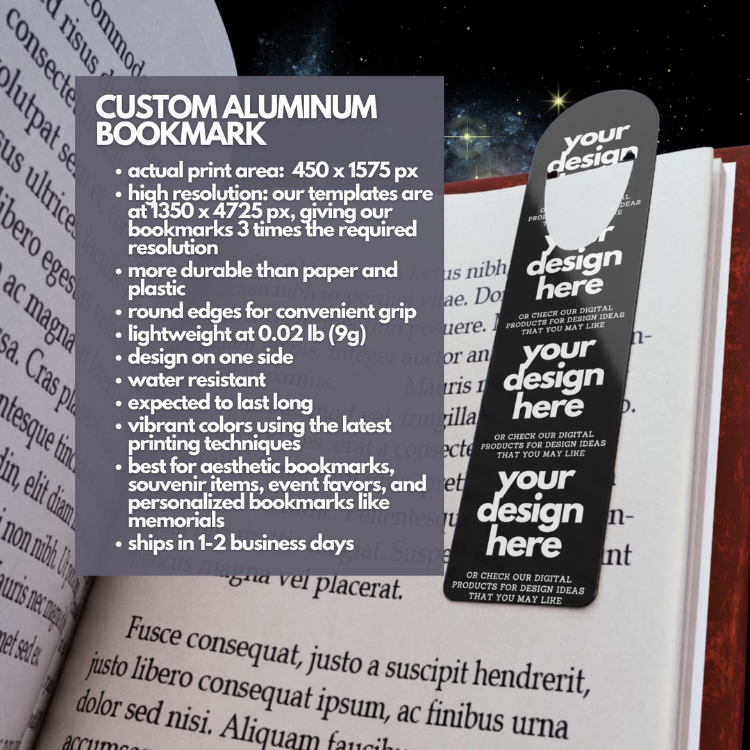 Custom Bookmarks Made of Aluminum, Personalized Book Mark, Unique ...