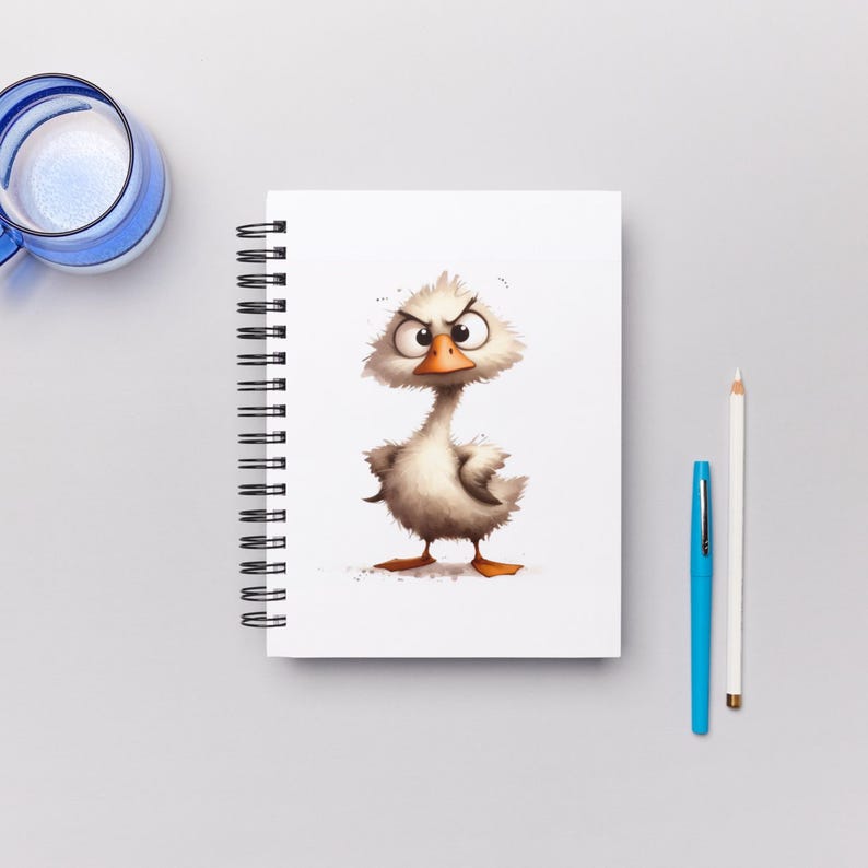 Goofy Goose Clipart - Angry Geese Digital Art, Quirky Watercolor ...