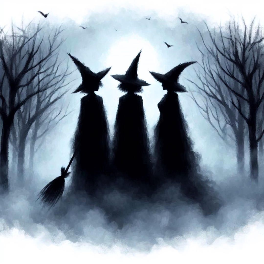 Spooky COVEN Clipart PNG 15 Cute Witch Halloween Junk Journal Digital ...
