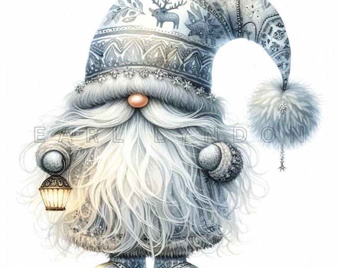 Cute Winter Gnomes Clipart Bundle, Watercolor Images, Adorable High ...