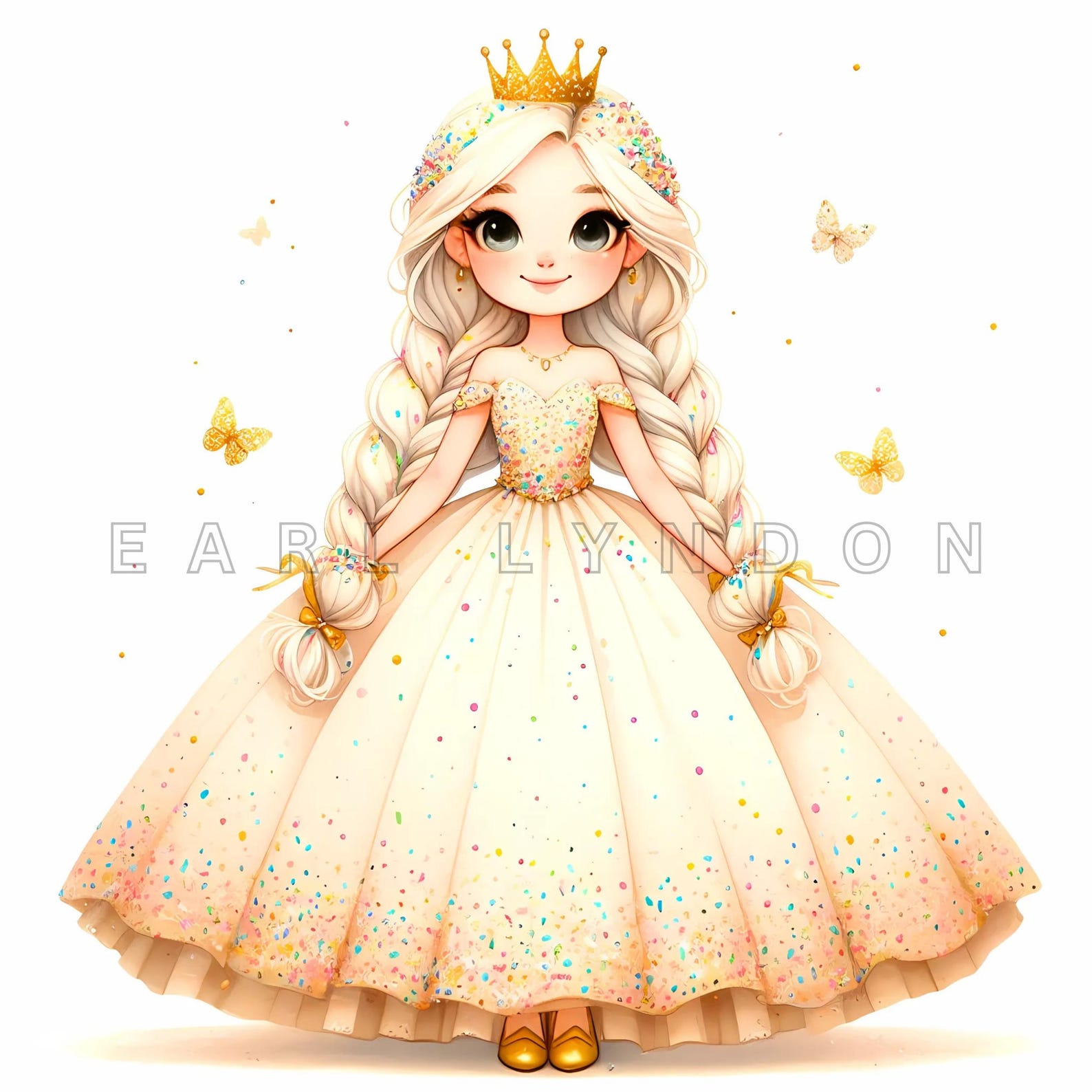 Vanilla Sprinkles Princess Gnome Clipart - Cupcake Topper Fantasy Art ...