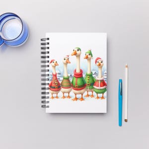 Quirky Christmas GEESE Clipart PNG 15 Cute Whimsical Winter Goose Junk ...