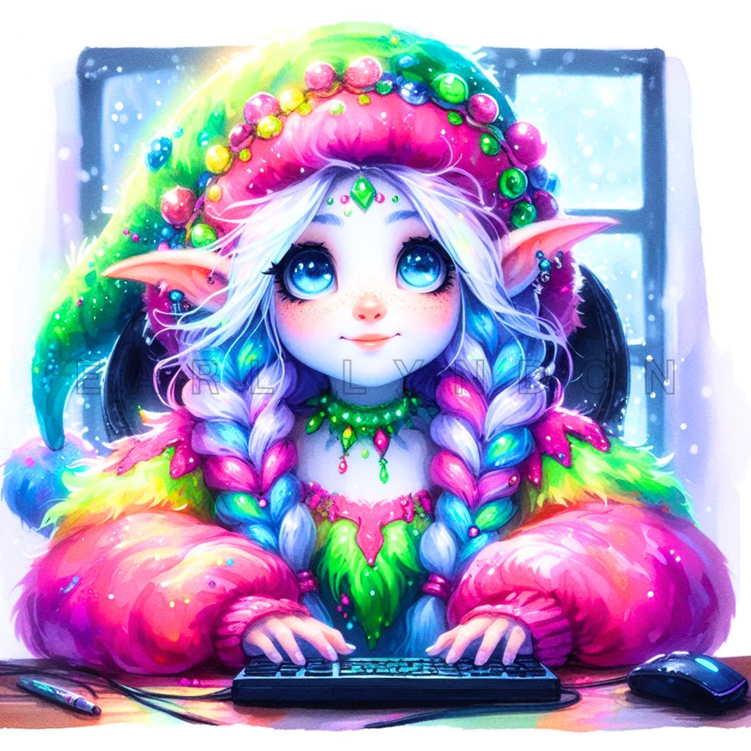Gaming GNOME Clipart PNG 15 Young Gnome Gamer Neoncore Goth Junk ...
