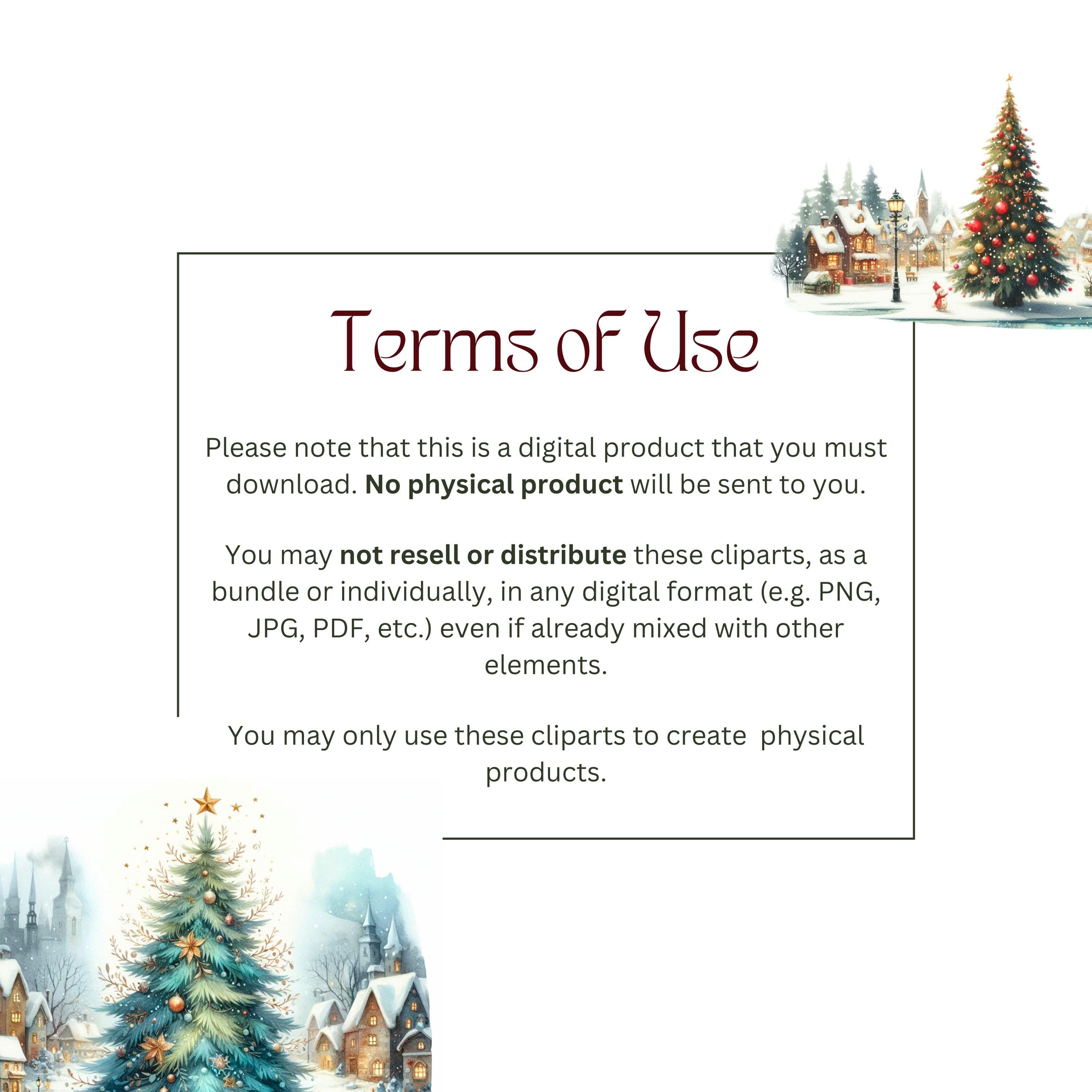 Quirky Christmas TREE Clipart PNG 15 Cute Whimsical Christmas Holiday ...