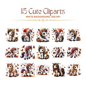 Autumn UNICORN Monarch Butterfly PNG 15 Cute Baby Unicorn Fall ...