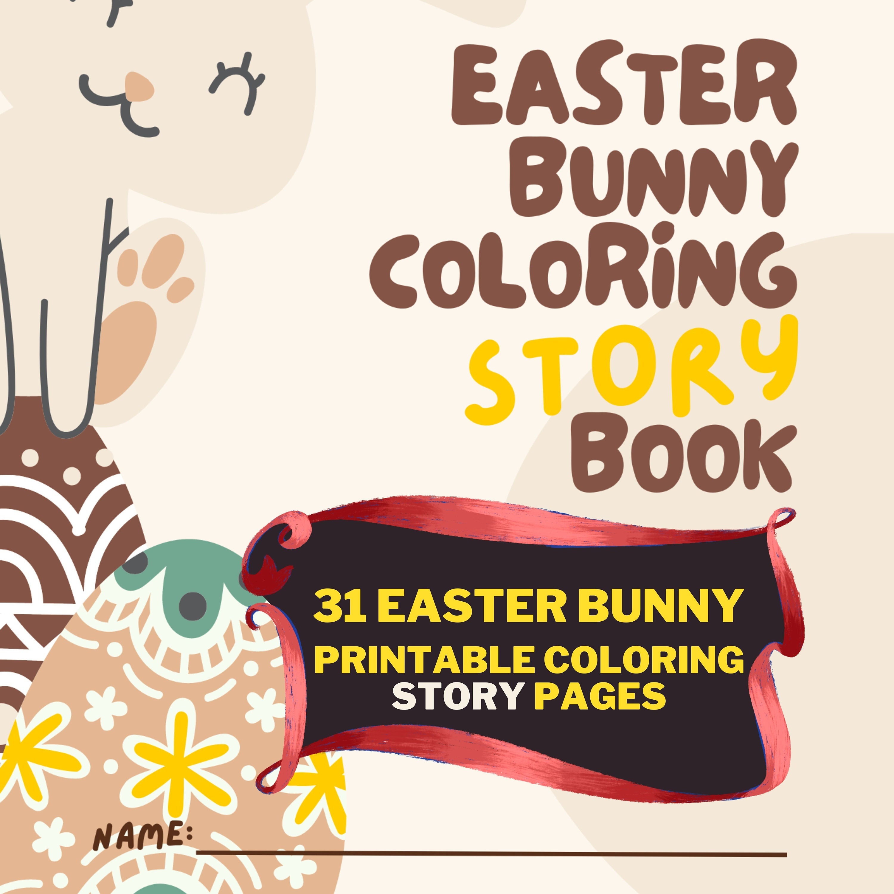 Easter Bunny Coloring Story Book for Kids, Toddlers and Preschoolers ...