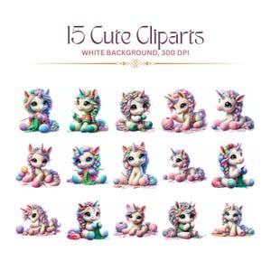 Crochet Baby Unicorn Clipart - Cute Digital Prints for Paper Crafts ...