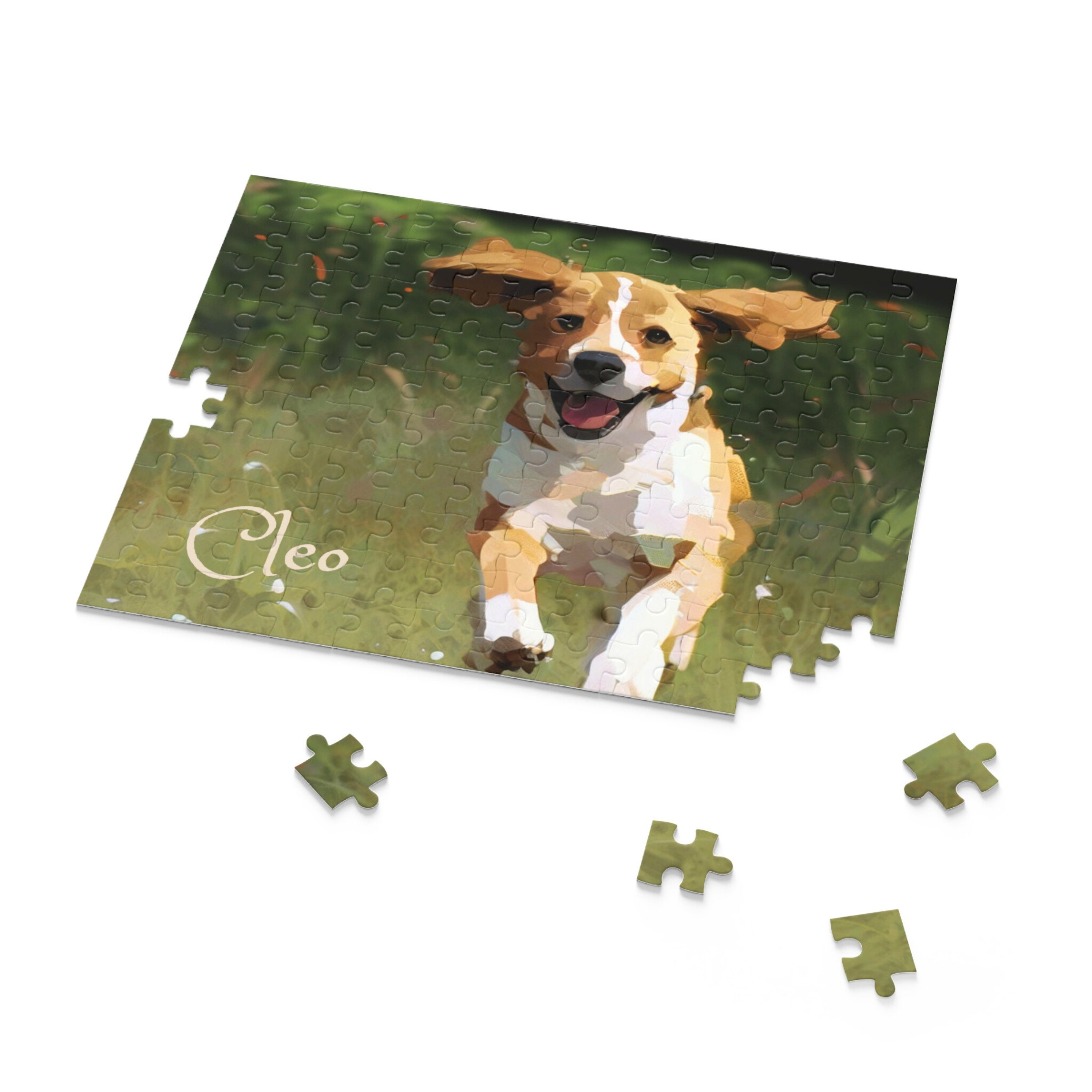 Custom Pet Photo Illustration Chipboard Puzzle in 3 Sizes Personalized ...