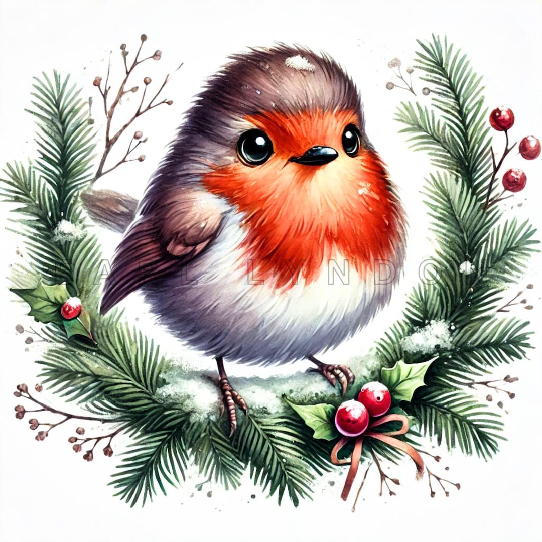 Cute ROBIN Clipart JPG 15 Quirky Winter Robins Christmas Holiday ...