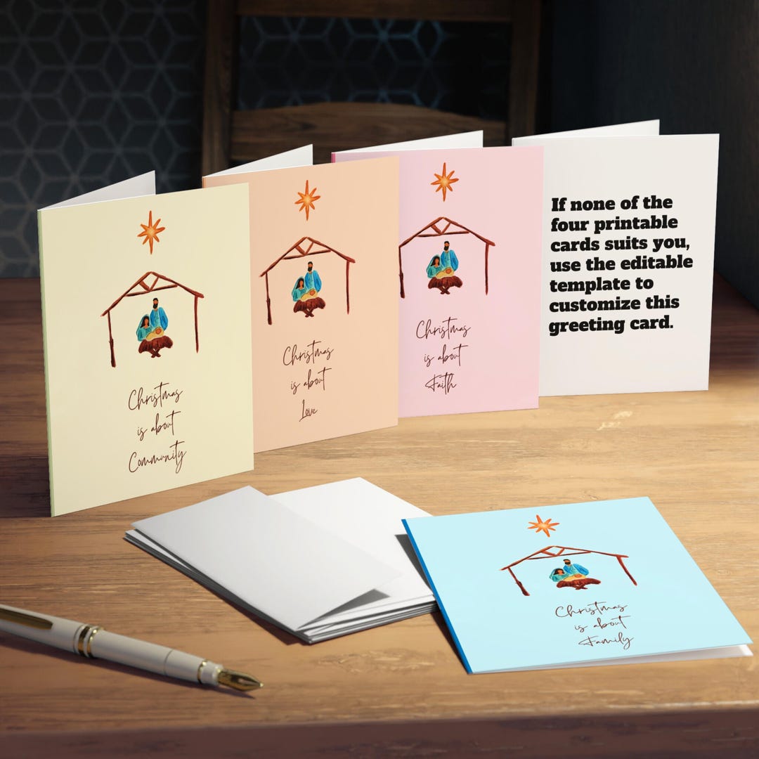 Printable What CHRISTMAS is About Card Set of 4 With Editable Template ...