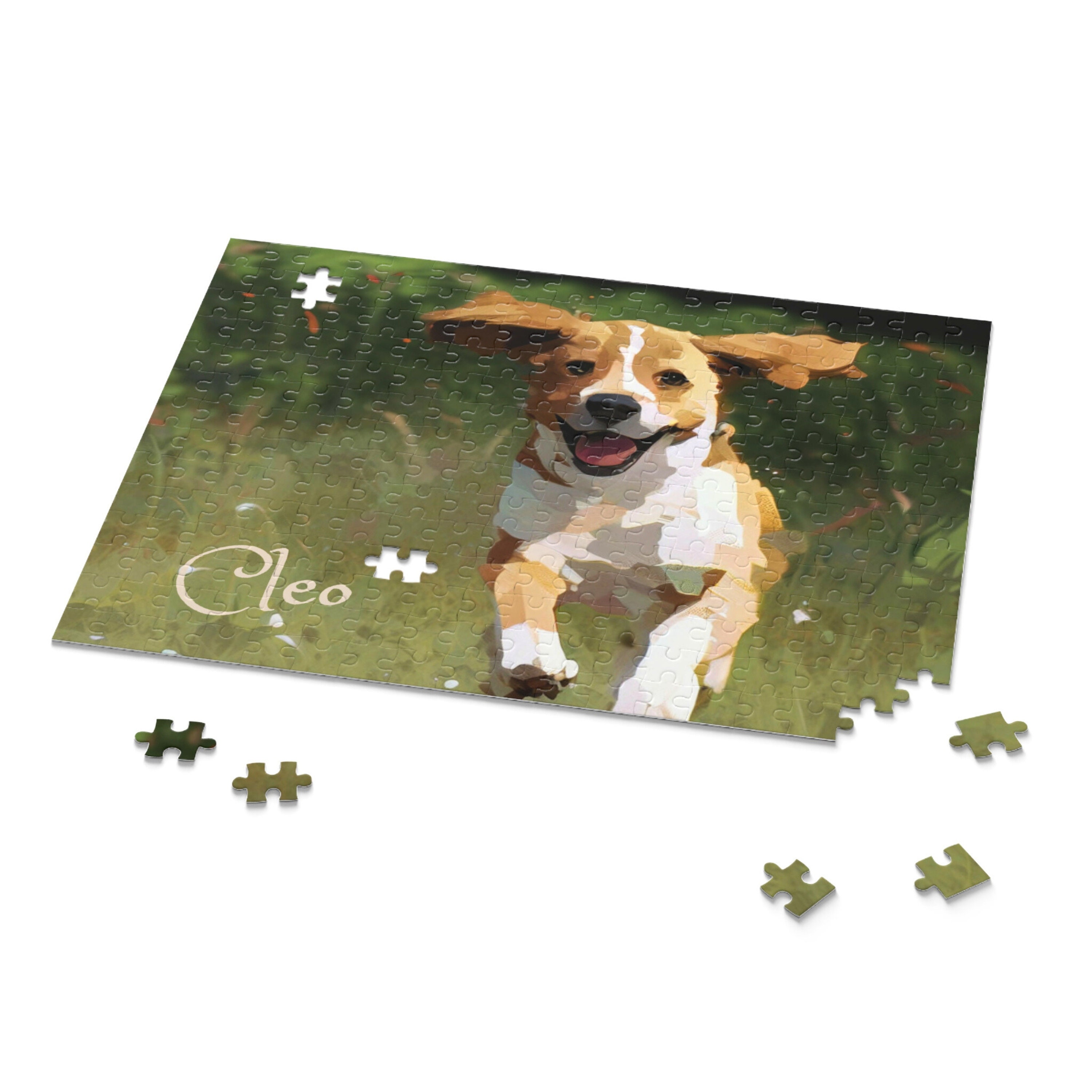 Custom Pet Photo Illustration Chipboard Puzzle in 3 Sizes Personalized ...