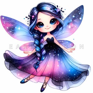 Swirling Galaxy Fairy Clipart - Magical Celestial Fantasy Art ...