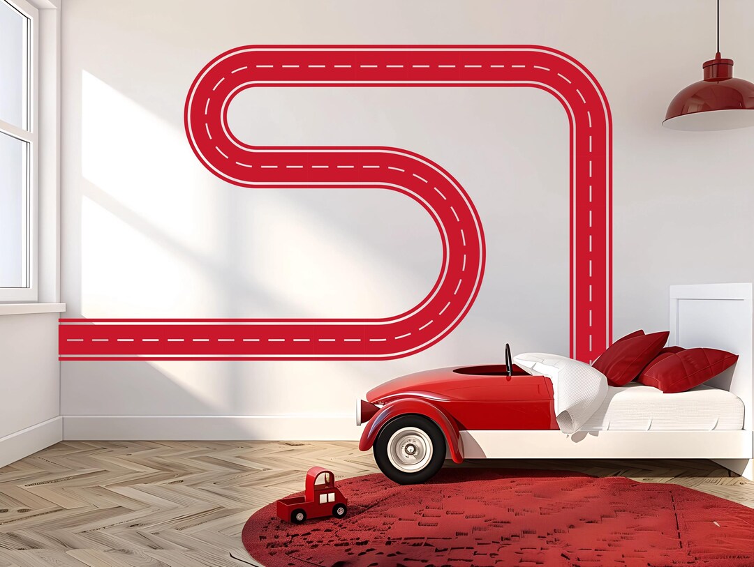 Kids Room Road Wall Decal Car Track Wall Mural Playroom - Etsy