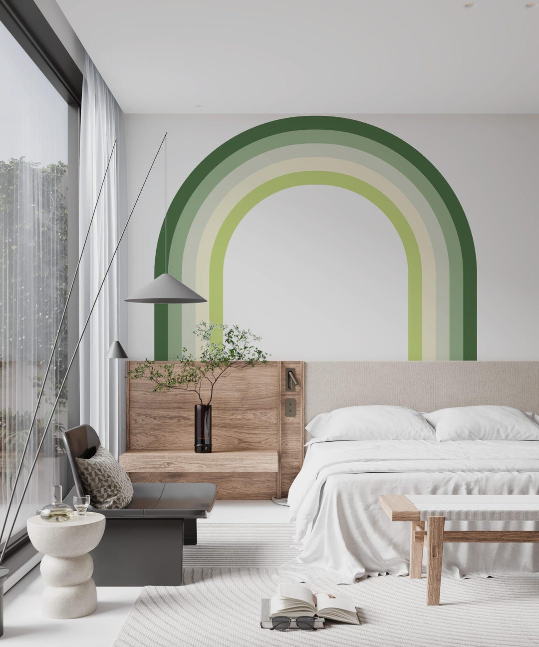Rainbow Stripes Wall Decal: Modern Vinyl Peel & Stick Decor - Etsy