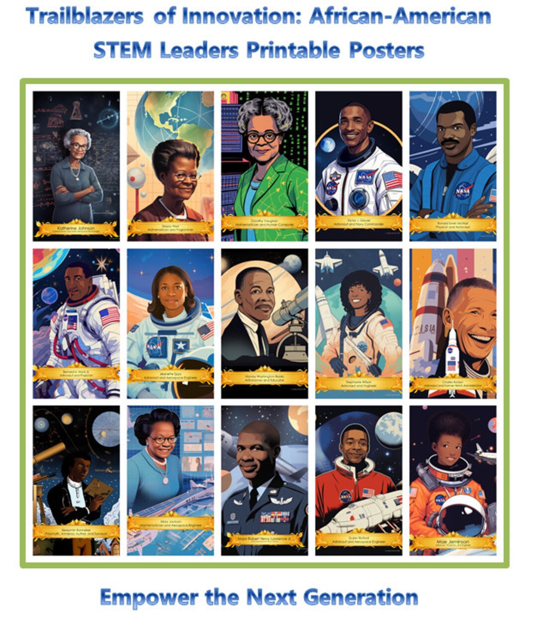 Bundle of 15 African-american Space Pioneers Posters - Digital Download ...