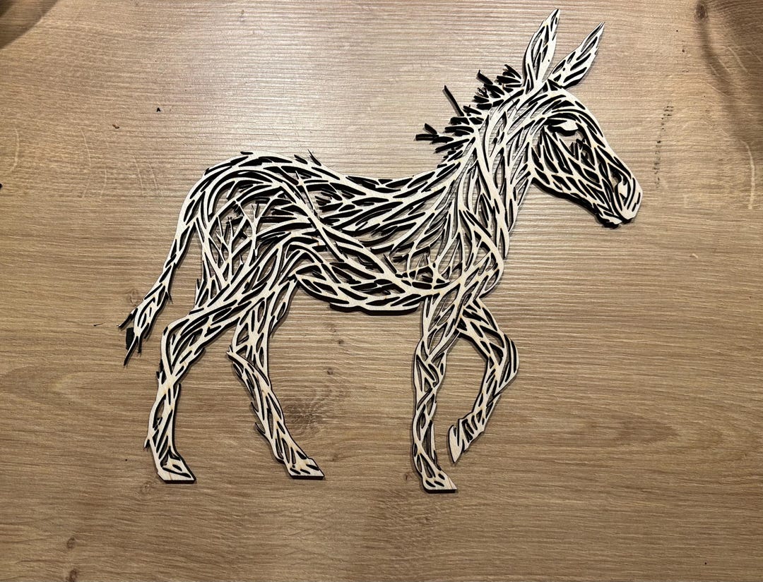 DIG0057 Laser File Wall Mural Donkey Wall Murals Donkey Laser SVG DXF ...