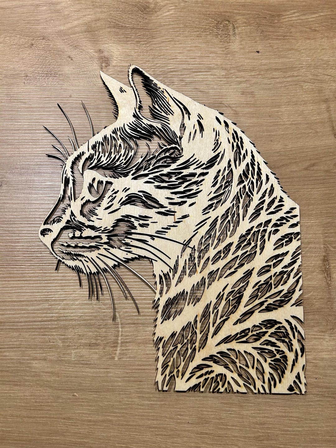 DIG0055 Laser File Wall Mural Bengal Cat Plywood Wall Murals Bengal ...