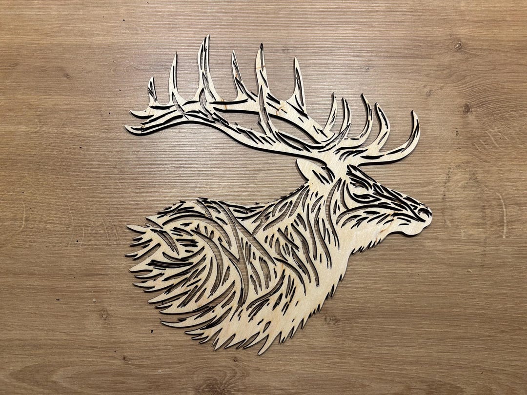 DIG0048 Laser File Wall Mural Deer Wall Murals Deer Laser SVG DXF AI ...