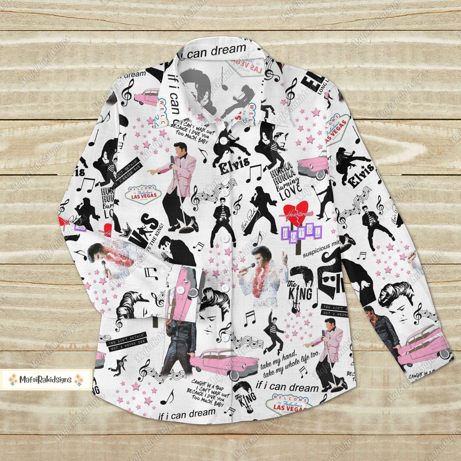 Elvis Presley Linen Shirt, Elvis Presley Linen Blouse, Elvis Presley ...