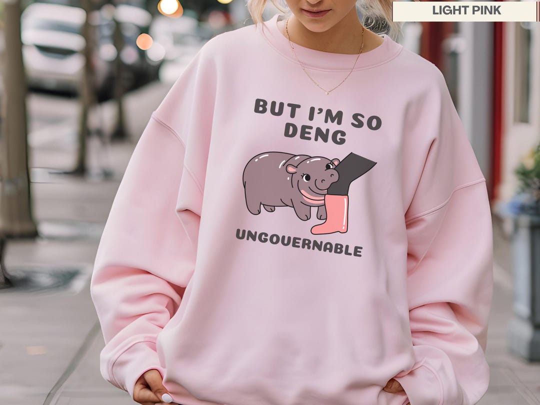 Baby Pygmy Hippo Moo Deng Sweatshirt Funny Hippo Sweater Moo Deng Gift ...
