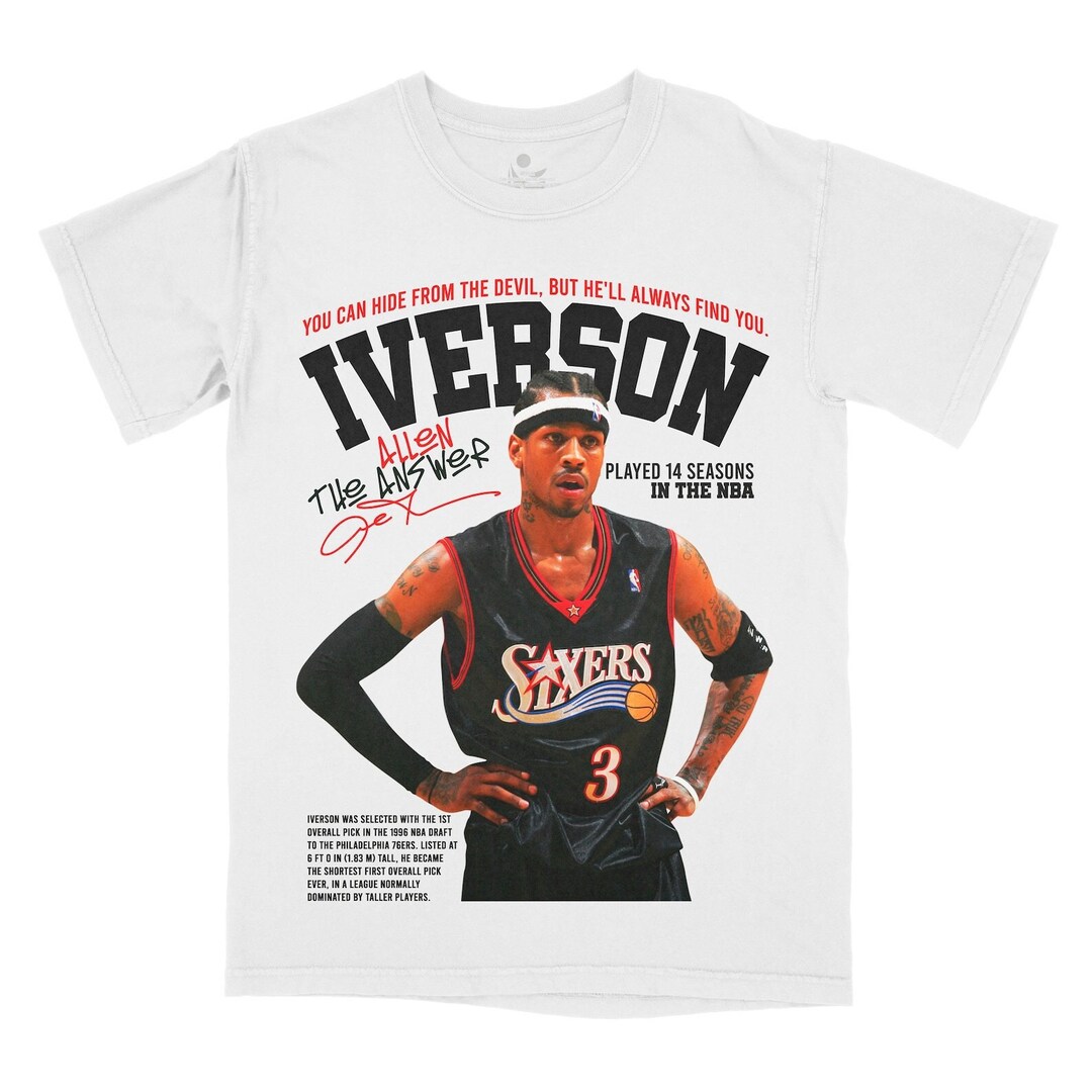 Vintage Wash Allen Iverson Unisex Graphic Tee - Etsy