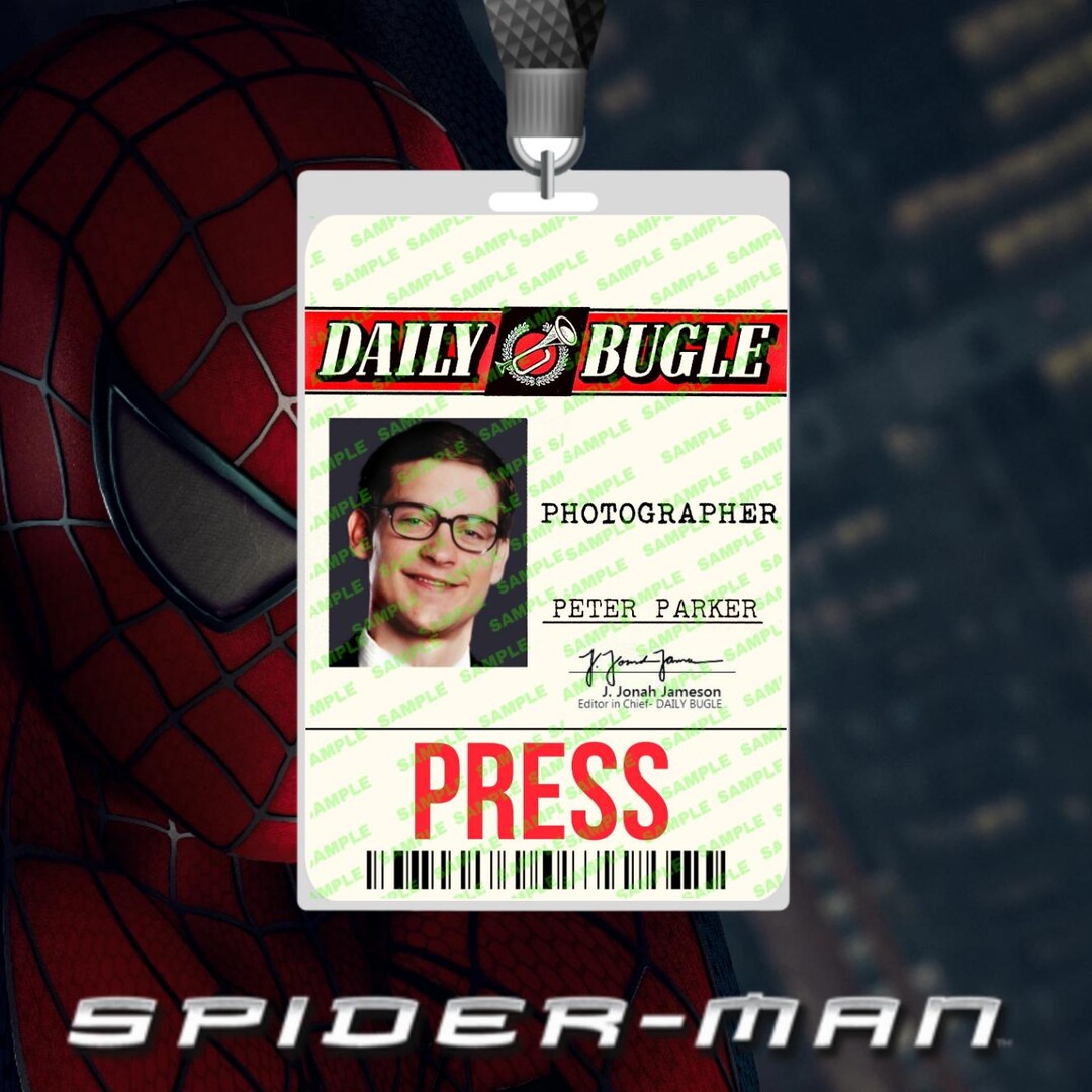 PRINTABLE Peter Parker Spiderman,memorial, Cosplay, Id Card, Id Badge ...